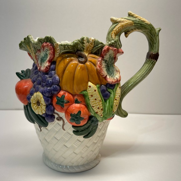 Long Rich | Dining | Soldvtg Long Rich Ceramic Pitcher Vegetables Fruit ...